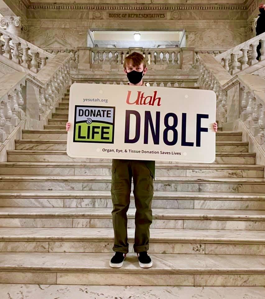 Donate Life License Plate - Yes Utah